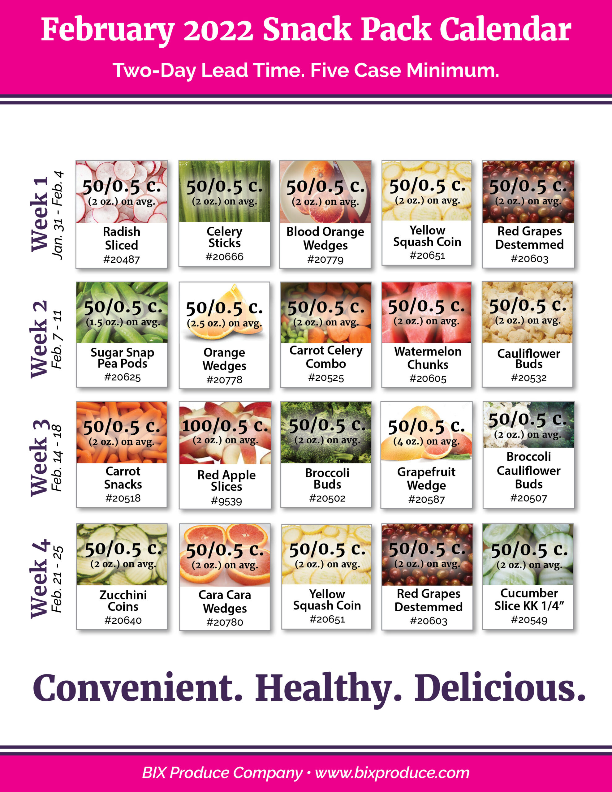 BIXSnack Pack Calendar Feb 2022 - BIX