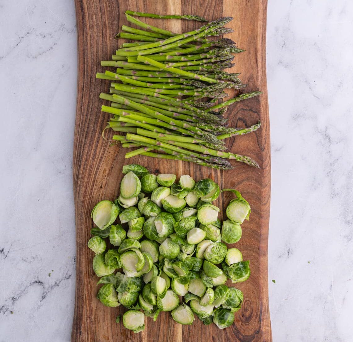 BIXRoasted-Brussels-Sprouts-and-Asparagus-Prepped-Vegetables - BIX